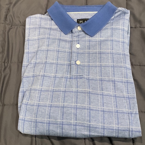 Jos. A. Bank | Shirts | Mens Light Blue Plaid Polo L Tshirt | Poshmark